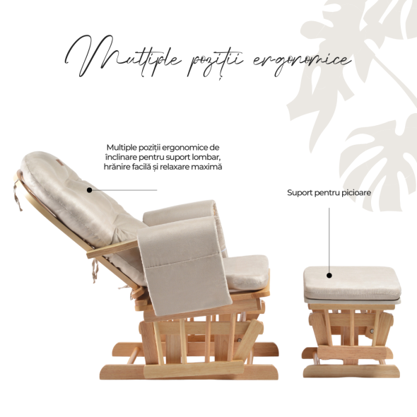 Fotoliu pentru alaptare ONINO CALM.me Natural Beige - Tiny Tots Bebe